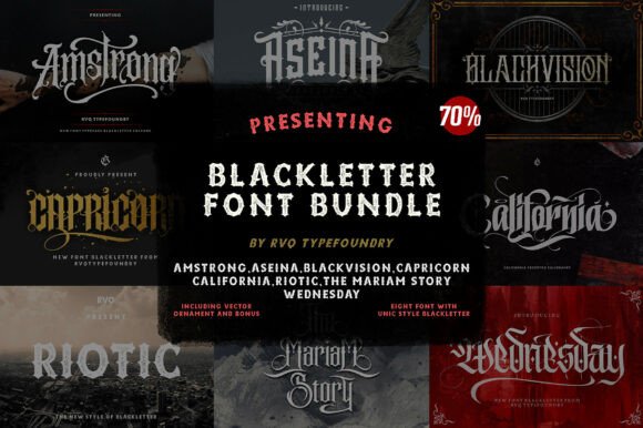 Blackletter Fonts [2026] | Popular Blackletter Fonts - Creative Fabrica