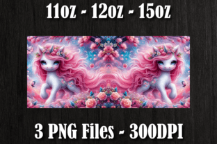 Cute Pink Flower Chibi Unicorn Mug Wrap Graphic by Coffee & Crafts ...