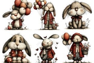 Easter Bunny PNG Clipart Bundle Graphic by Nicolle's Colorful Art ...