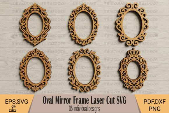 Oval Mirror Frame Laser Cut SVG · Creative Fabrica