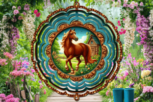 Country Farm Horse Scenery Wind Spinner Graphic by MARY CREATIONS ...