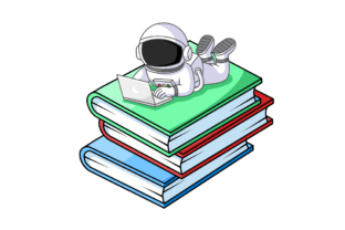Cute Astronaut Working on Laptop Graphic by deevector · Creative Fabrica