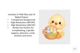 Cute Easter Clipart & Papers Bundle Graphic by Sweet & Paper by Maddy ...