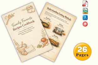 Family Favorite Recipes Cookbook Graphic by KDPLab · Creative Fabrica