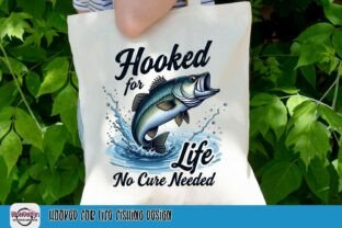 Hooked for Life Fishing Design Graphic by BbowDesign · Creative Fabrica