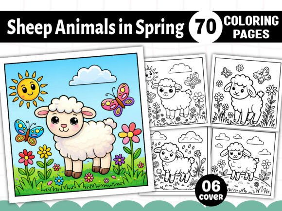 1 Farm Animals Coloring Pages Kids Designs & Graphics