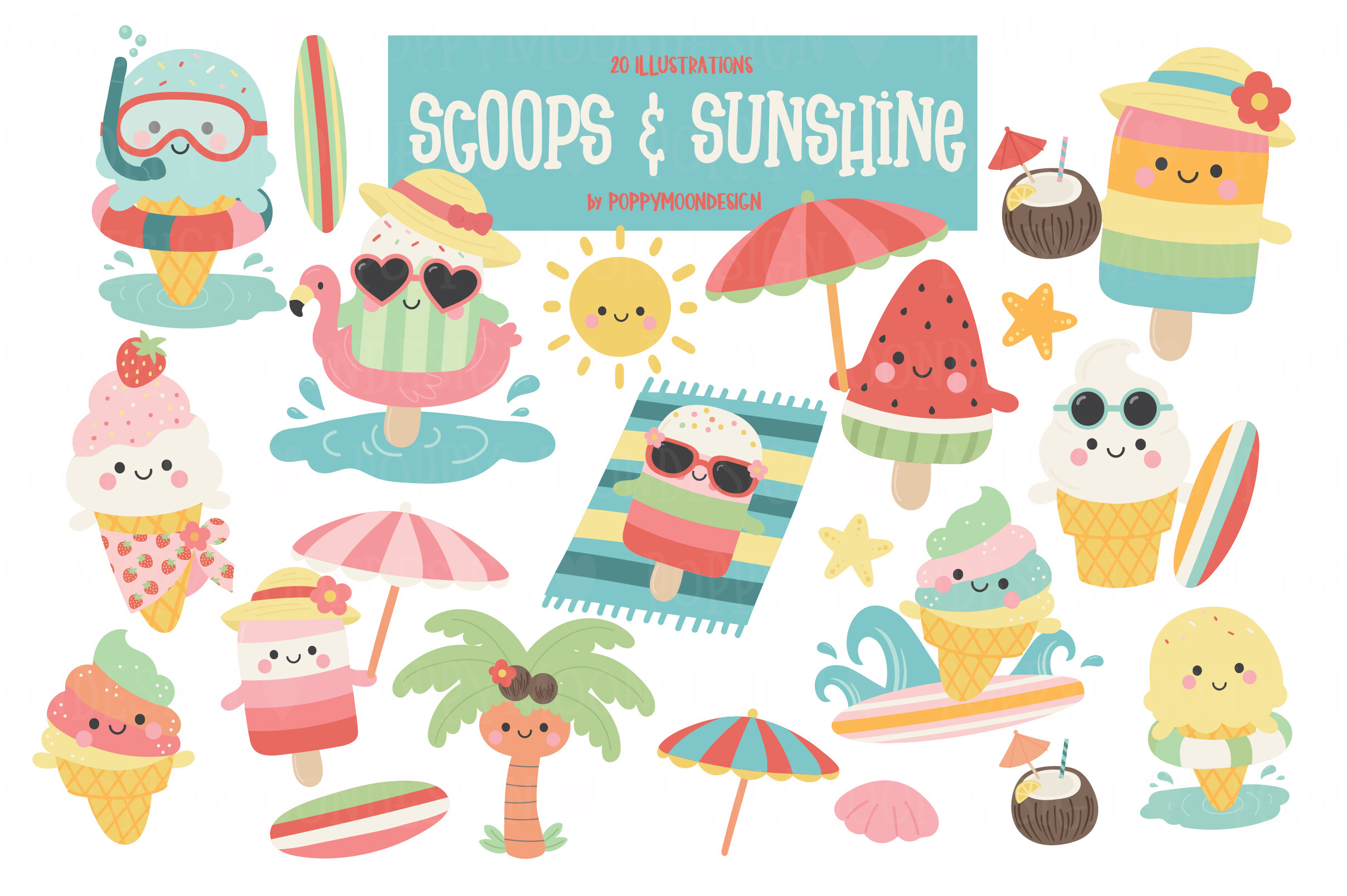Summer Treats Clipart Set Graphic by poppymoondesign · Creative Fabrica