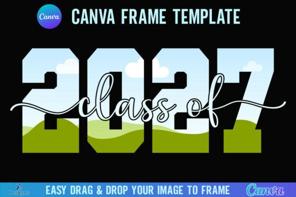 Senior 2027 Canva Frame Template Varsity Graphic by 2B Designs ...