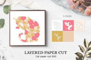 3d Layered Paper Cut Cat / Cat Lightbox · Creative Fabrica