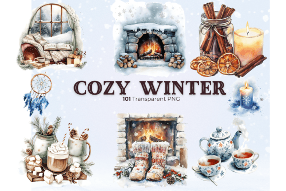 Cozy Winter Clipart Bundle Graphic by Instant Flair · Creative Fabrica