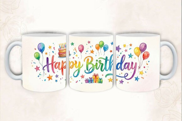 Happy Birthday Mug Wrap Sublimation Graphic by Best Designs · Creative ...