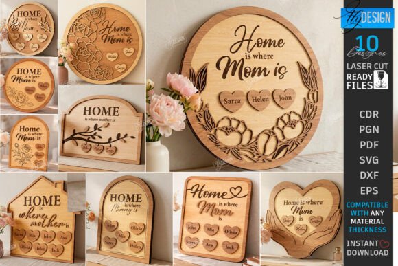 Mother's Day Laser Cut Files - Creative Fabrica