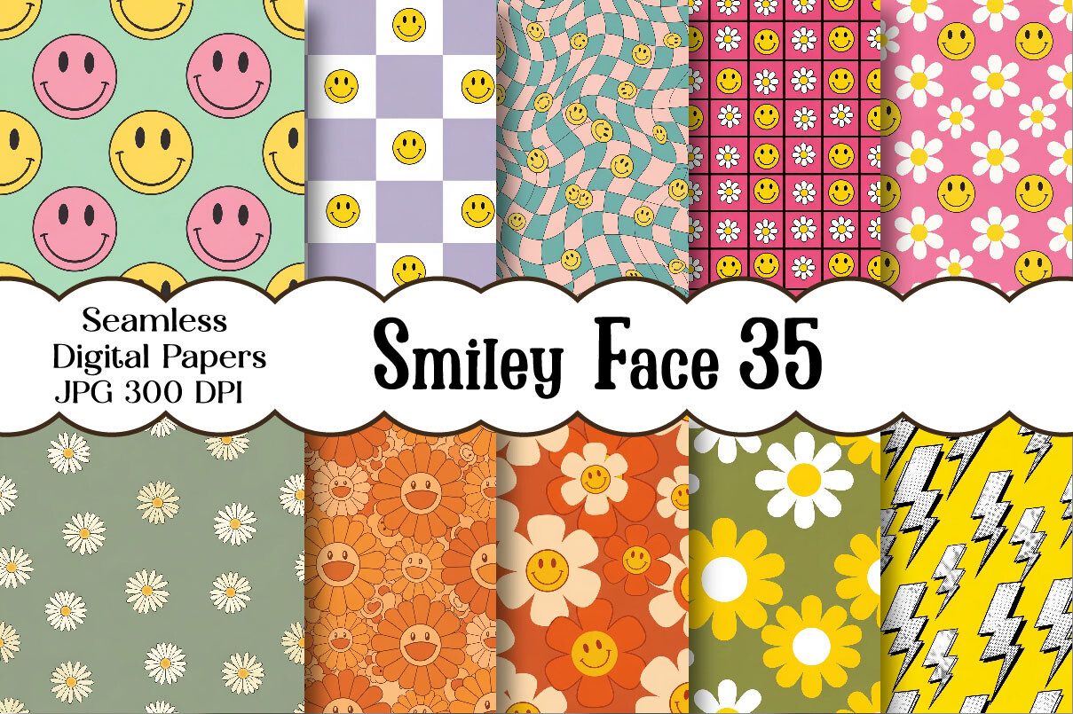 Smiley Face Seamless Pattern Graphic by Designstock · Creative Fabrica