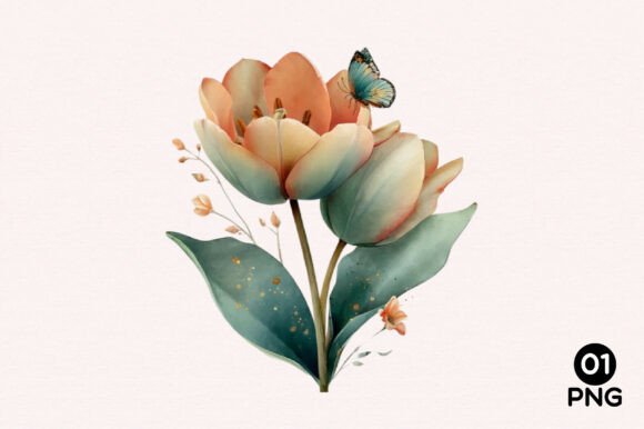 Spring Tulip Flower Clipart Bundle Bundle · Creative Fabrica