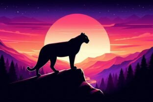 Panther Sunset Graphic by kulturrno · Creative Fabrica