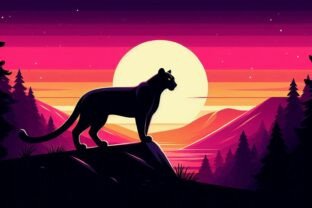 Panther Sunset Graphic by kulturrno · Creative Fabrica