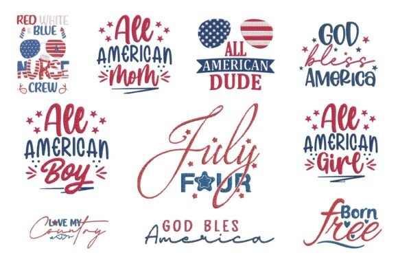 Patriotic USA Family & Occupation Bundle · Creative Fabrica