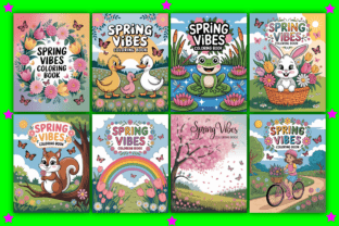 Spring Vibes Coloring Book for Adults Graphic by BOSS DESIGN · Creative ...