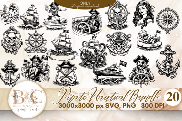 1 20 Pirate Svg Bundle Designs & Graphics