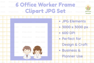 6 Office Frame JPG Clipart Set Graphic by Porpor Artwork · Creative Fabrica