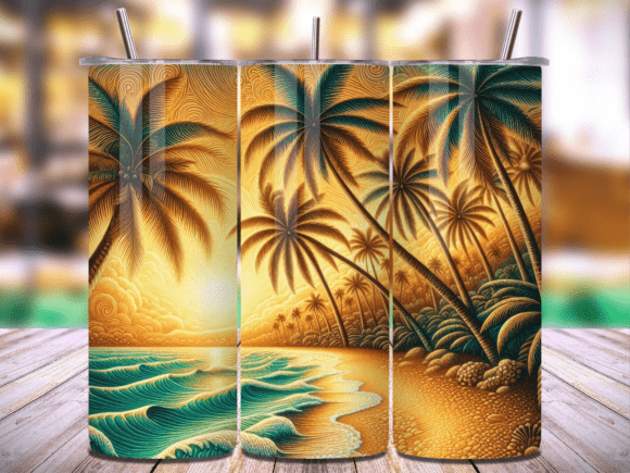 20 Coastal Mountain Waves Scenic Tumbler Wrap Design Designs & Graphics
