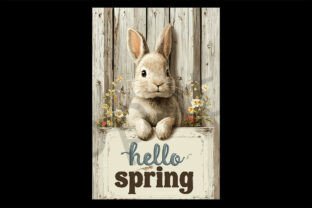 Cute Bunny Rabbit Says Hello Spring Graphic by Topstar · Creative Fabrica