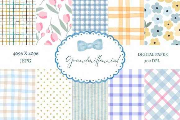 Grandmillennial Digital Paper Pack Graphic by Liceria Creative Design ...