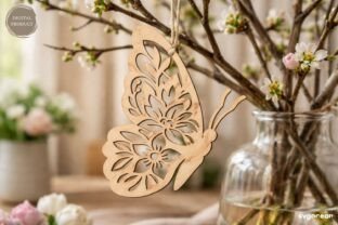 Spring Butterfly Ornaments SVG Bundle Graphic by SvgOcean · Creative ...