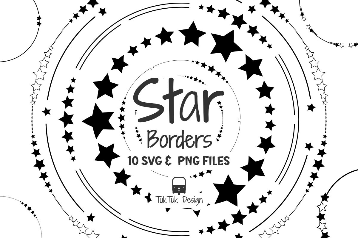 Star Circle Border Frame SVG PNG Bundle Graphic by TukTuk Design ...