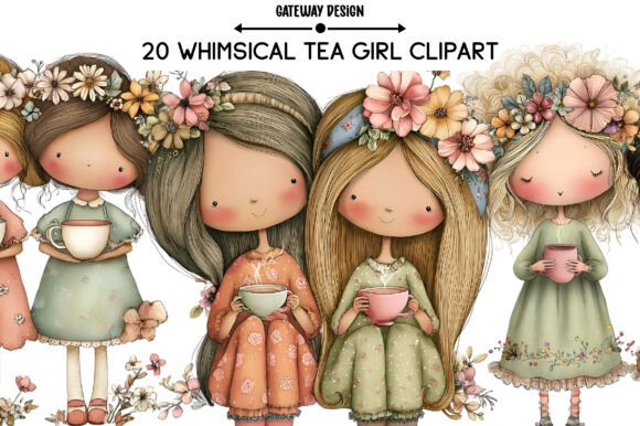 Whimsical Flowers Spring Clipart Graphic by GatewayDesign · Creative ...