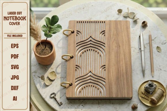 Wooden Glowforge Ready Notebook Cover · Creative Fabrica