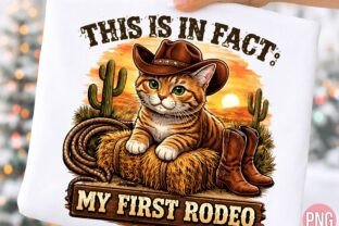 Funny Cowboy Boots Cat Rodeo Sunset PNG Graphic by ROSE CREATION ...