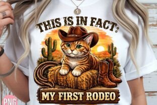 Funny Cowboy Boots Cat Rodeo Sunset PNG Graphic by ROSE CREATION ...