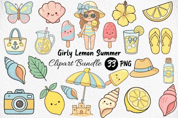 1 Cute Lemon Summer Clipart Designs & Graphics