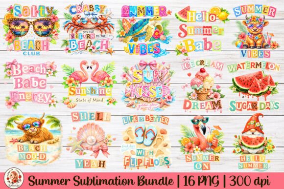 Summer Sublimation Bundle PNG Beach Graphic by KsenyaArt · Creative Fabrica