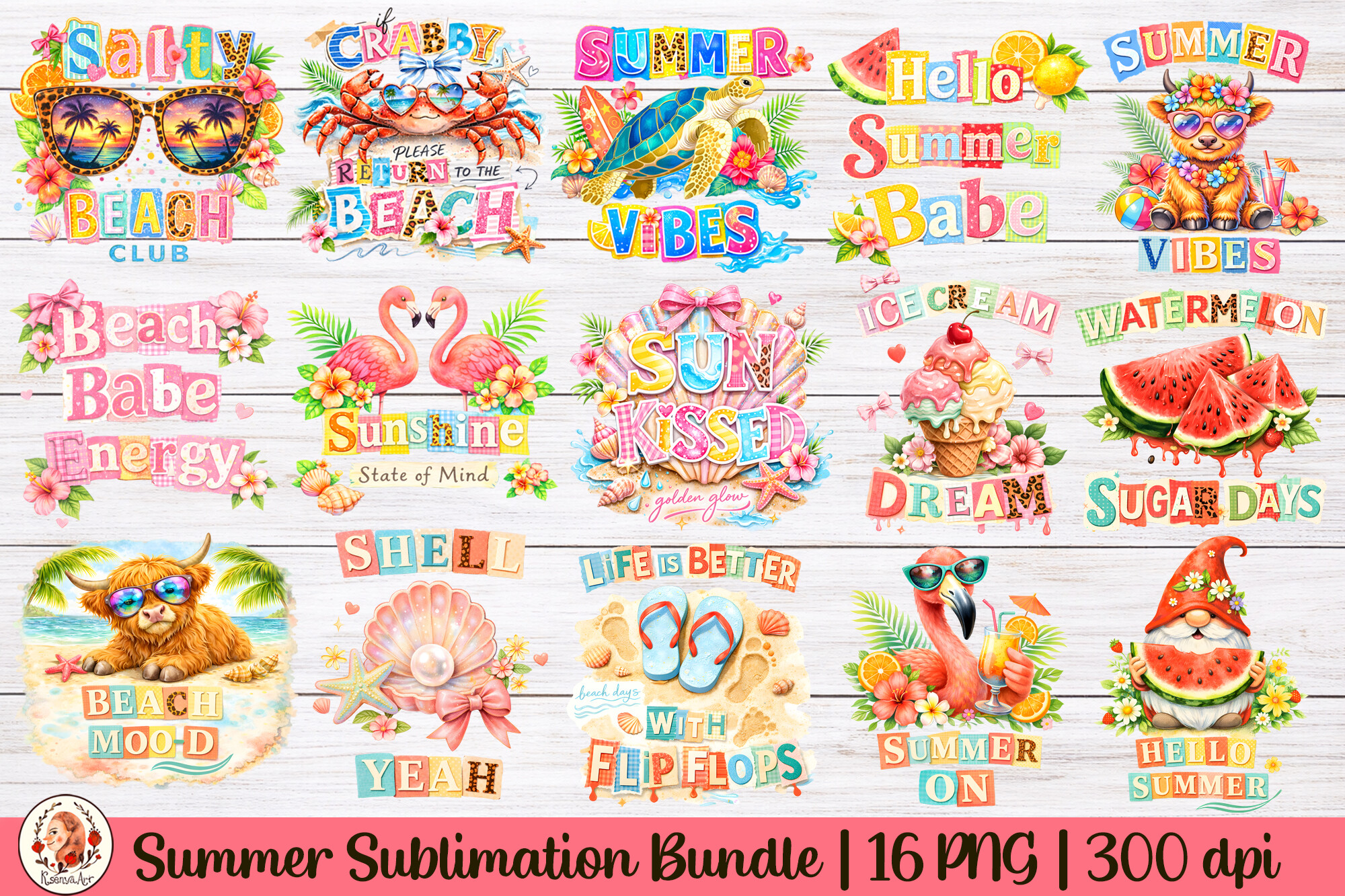Summer Sublimation Bundle PNG Beach Graphic by KsenyaArt · Creative Fabrica