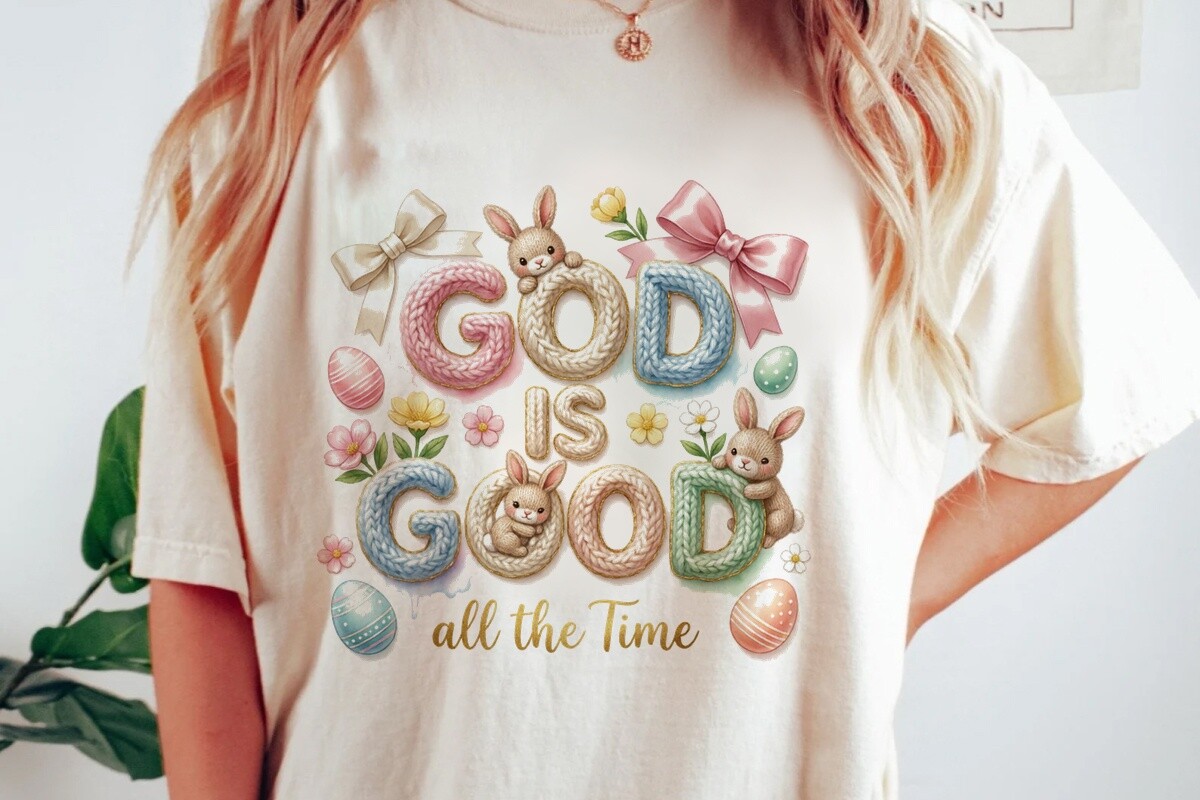 Easter God is Good Knitted Bunnies Png Graphic by gregoraciiart ...