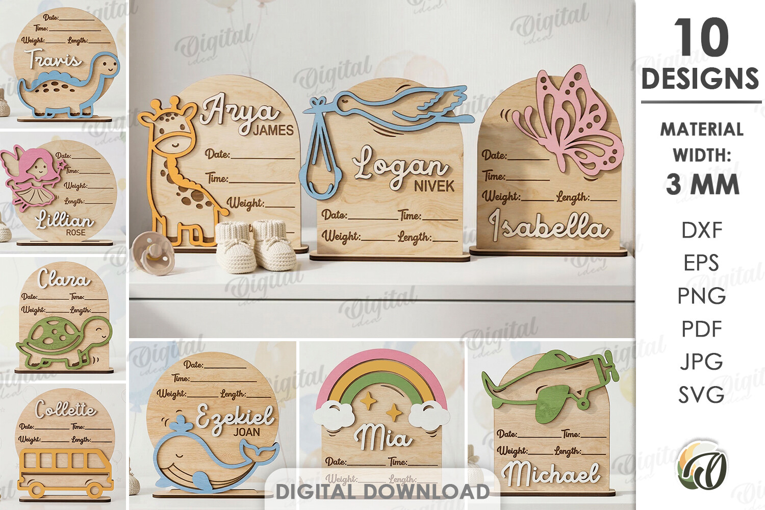 Personalized Baby Name Signs Bundle · Creative Fabrica