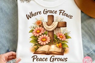 Where Grace Flows Peace Grows Cross PNG Graphic by Cozy Creator ...