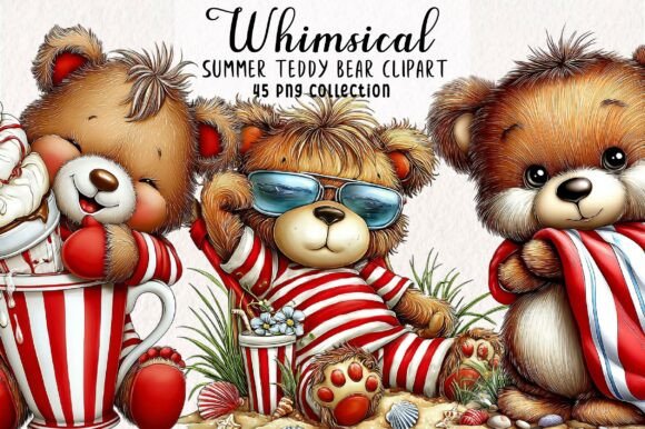 Whimsical Summer Chicken Clipart Graphic by Print Magic · Creative Fabrica