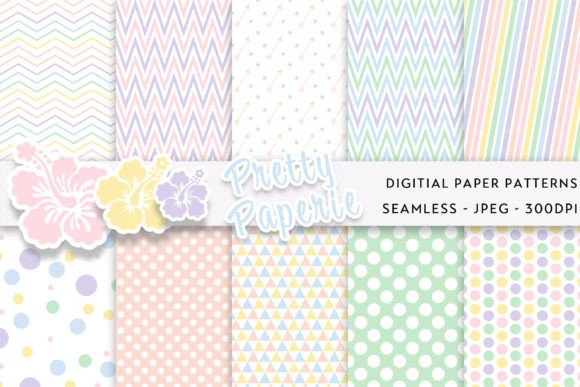 10 Digital Paper Backgrounds Graphic by Pretty Paperie · Creative Fabrica