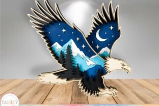 3D Bald Eagle Wood Art Laser Cut File · Creative Fabrica