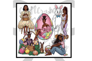 Black Woman Easter Clipart Bundle Graphic by craftcrateshop · Creative ...