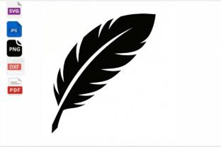 Feather SVG Clipart Black Bird Quill Graphic by mhrana730 · Creative ...