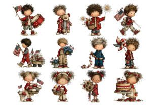 Patriotic Kids Clipart PNG Graphic by Nicolle's Colorful Art · Creative ...