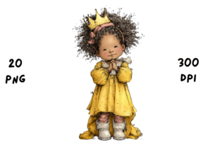 Whimsical Black Girl Baby Princess Graphic by giraffecreativestudio ...