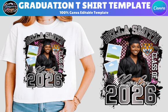 20 Editable Canva Graduation Shirt Templates Designs & Graphics
