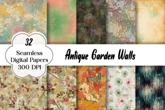 Antique Garden Walls Digital Papers Graphic by Bundle · Creative Fabrica