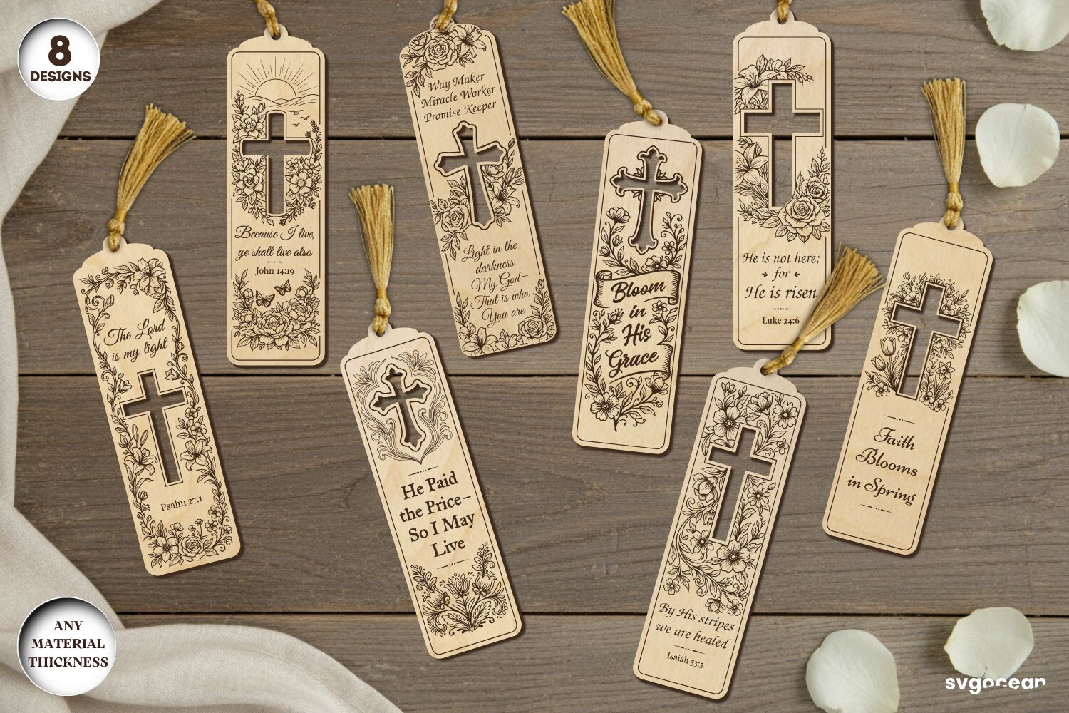 Christian Bookmarks Laser Cut Bundle Graphic by SvgOcean · Creative Fabrica