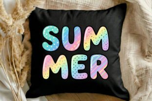 Retro Colorful Summer Bubble Letters PNG Graphic by SR Design ...